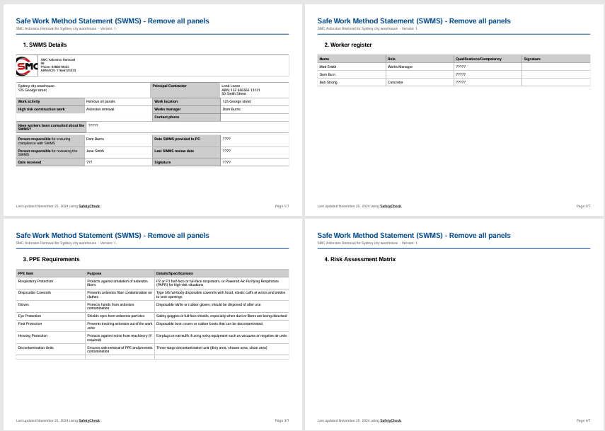 Sharing a PDF SWMS - SafetyCheck