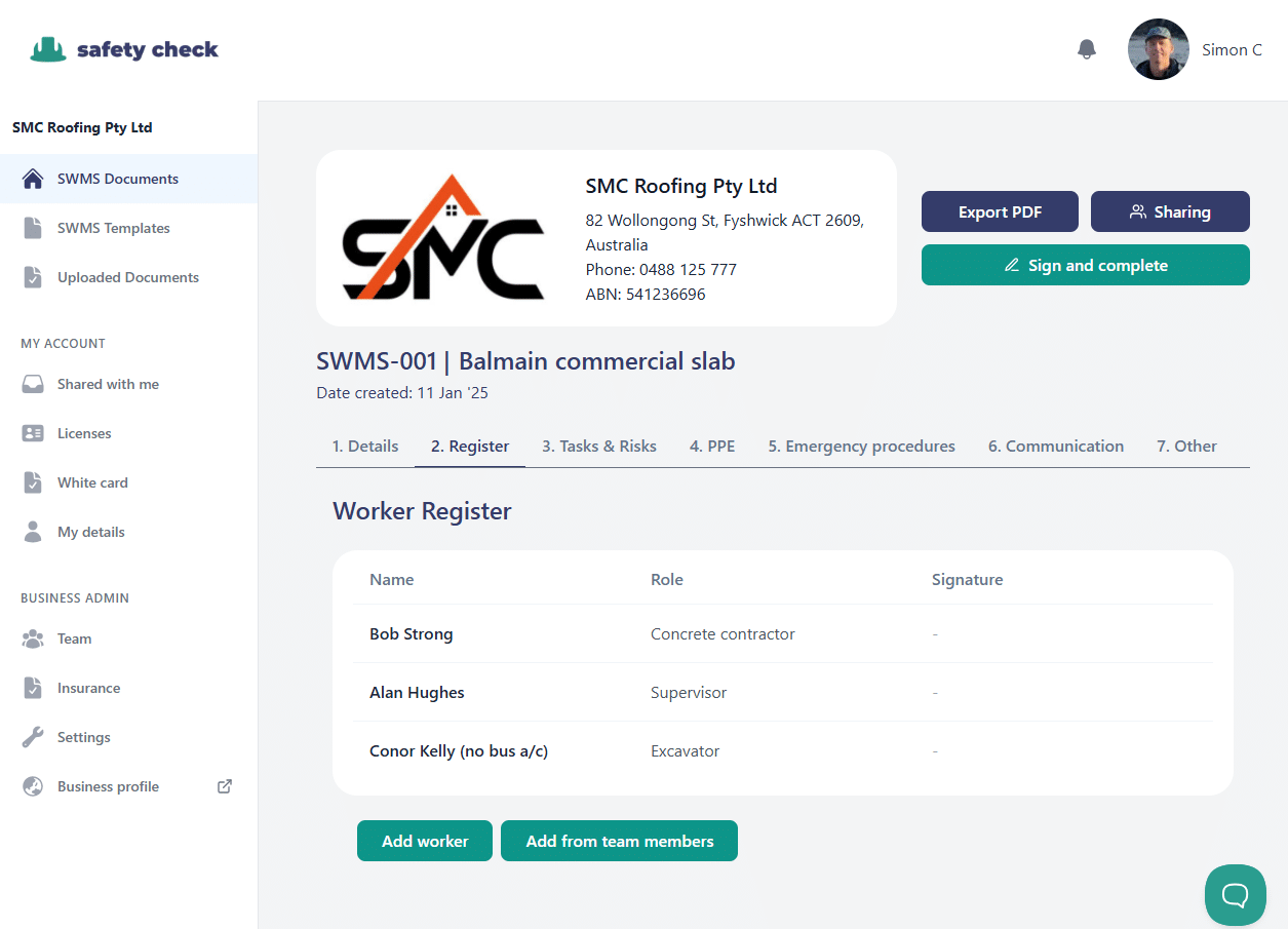 Request signatures - SafetyCheck