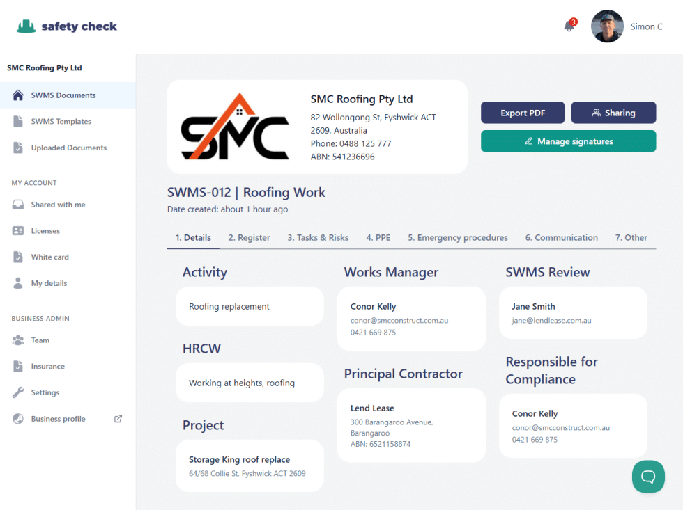 What's in a SWMS? - SafetyCheck